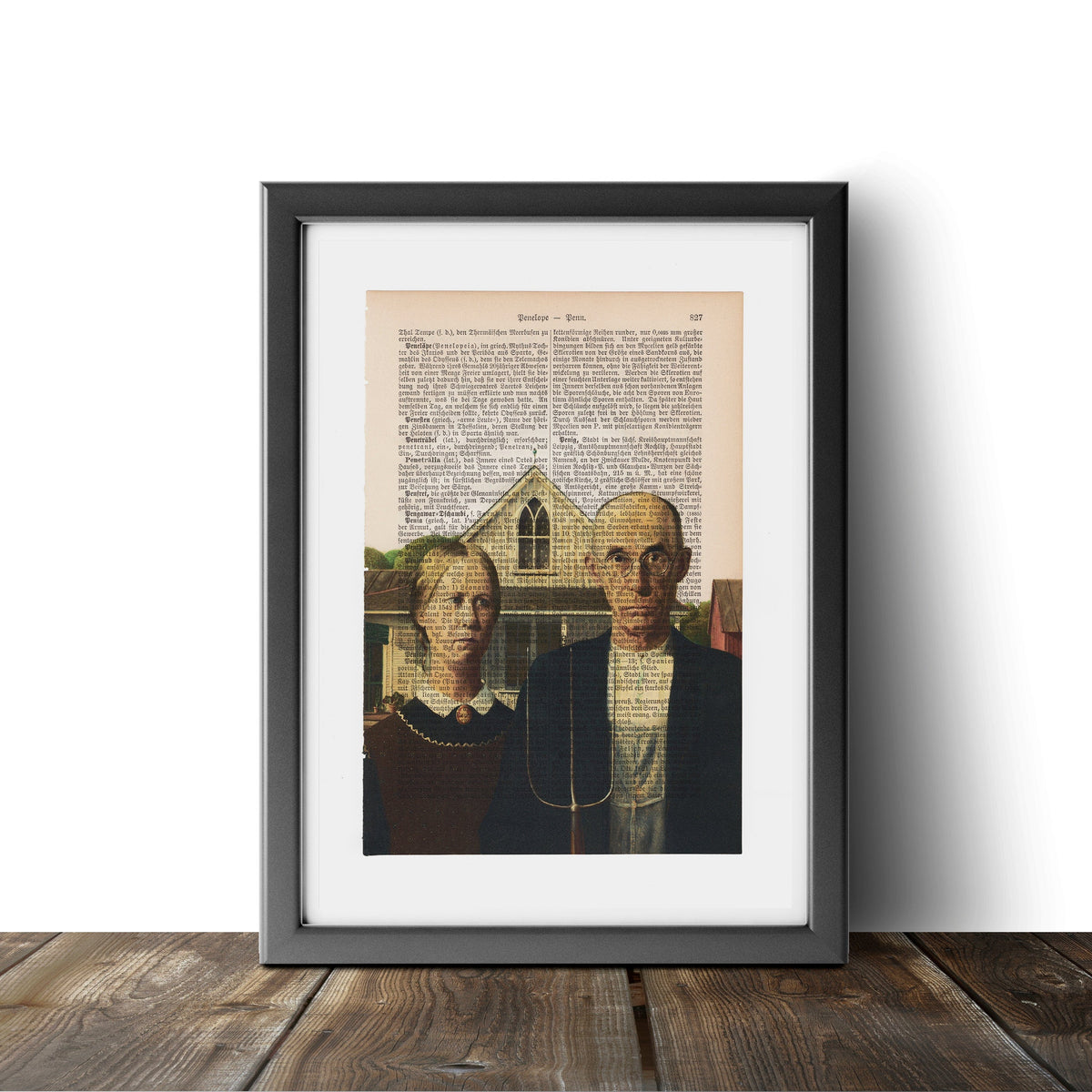 American Gothic - Grant Wood - Vintage Book Page Art Print - Art on Words