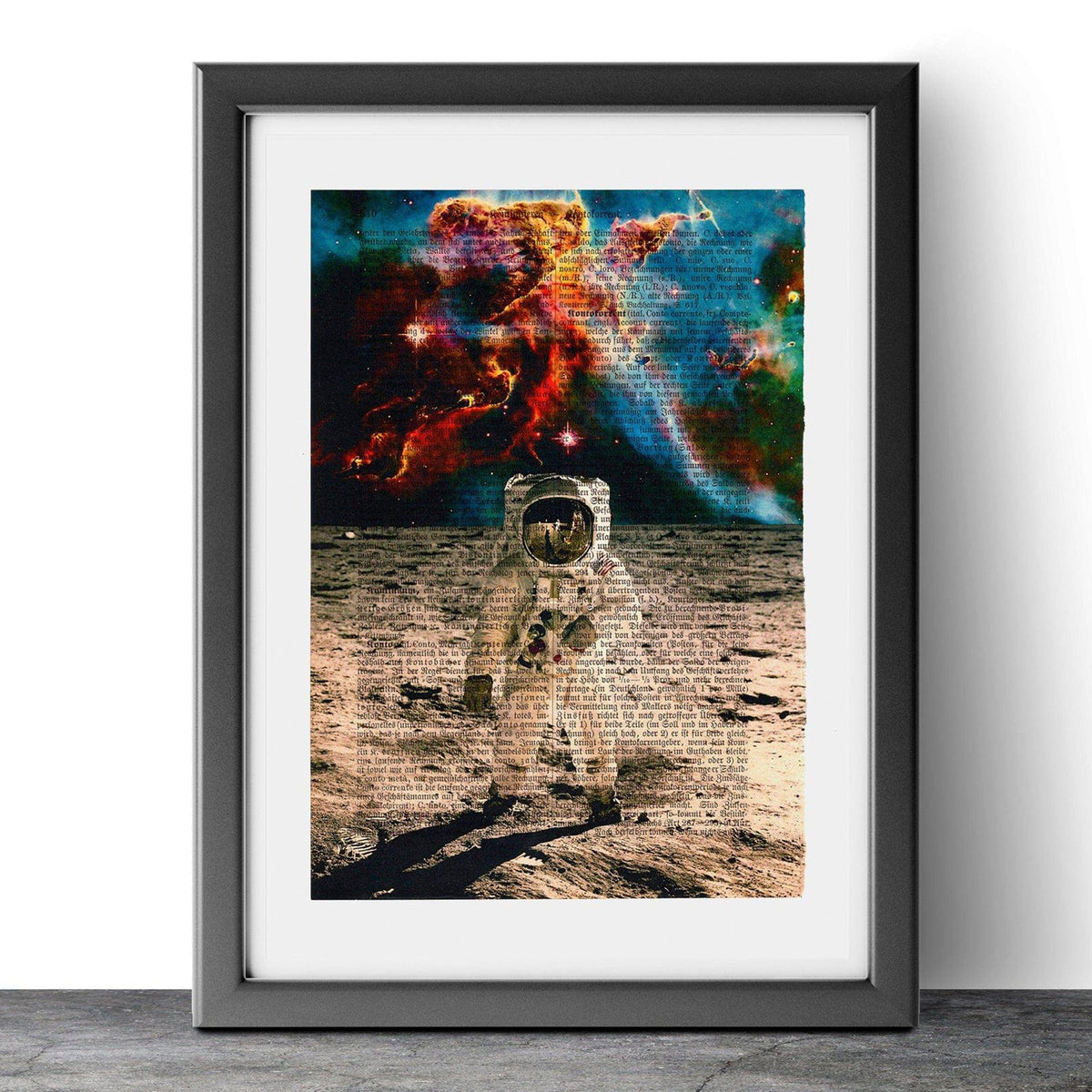 Another Moon - Astronaut I - Vintage Book Page - Space Art Print - Art ...