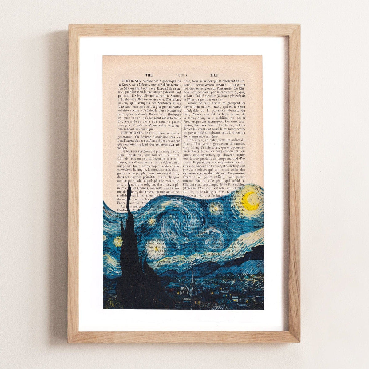 The Starry Night - Vincent van Gogh - Vintage Book Page Art Print - Art ...