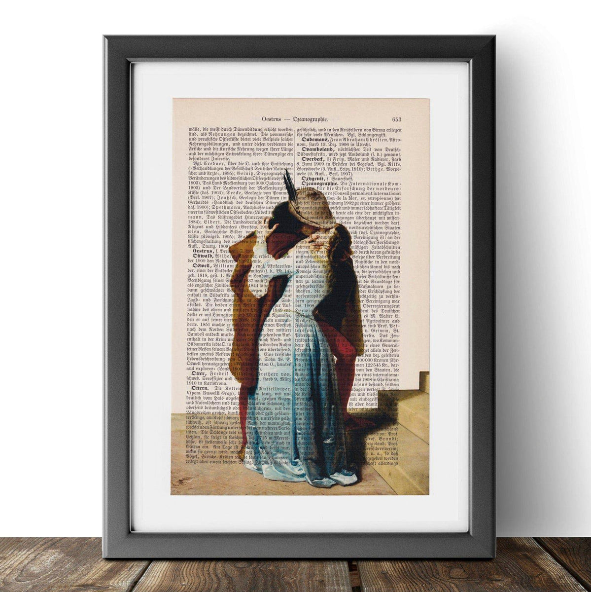 The Kiss - Francesco Hayez - Vintage Book Page Kiss Art Print - Love ...