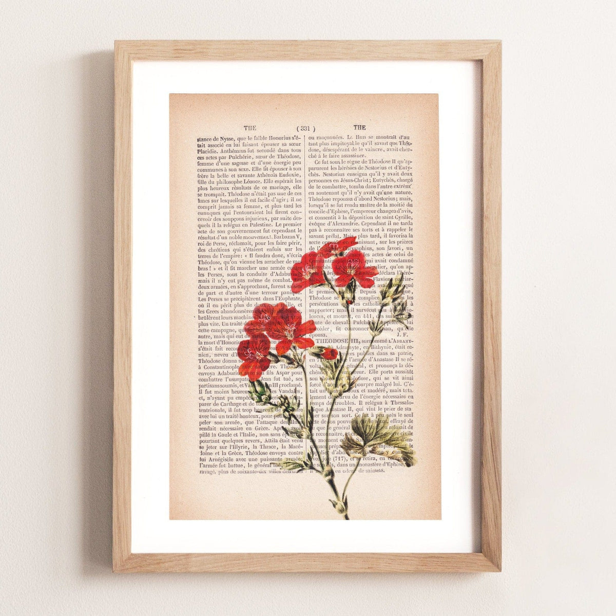 Wild Flower - Vintage Book Page Art Print - Art on Words
